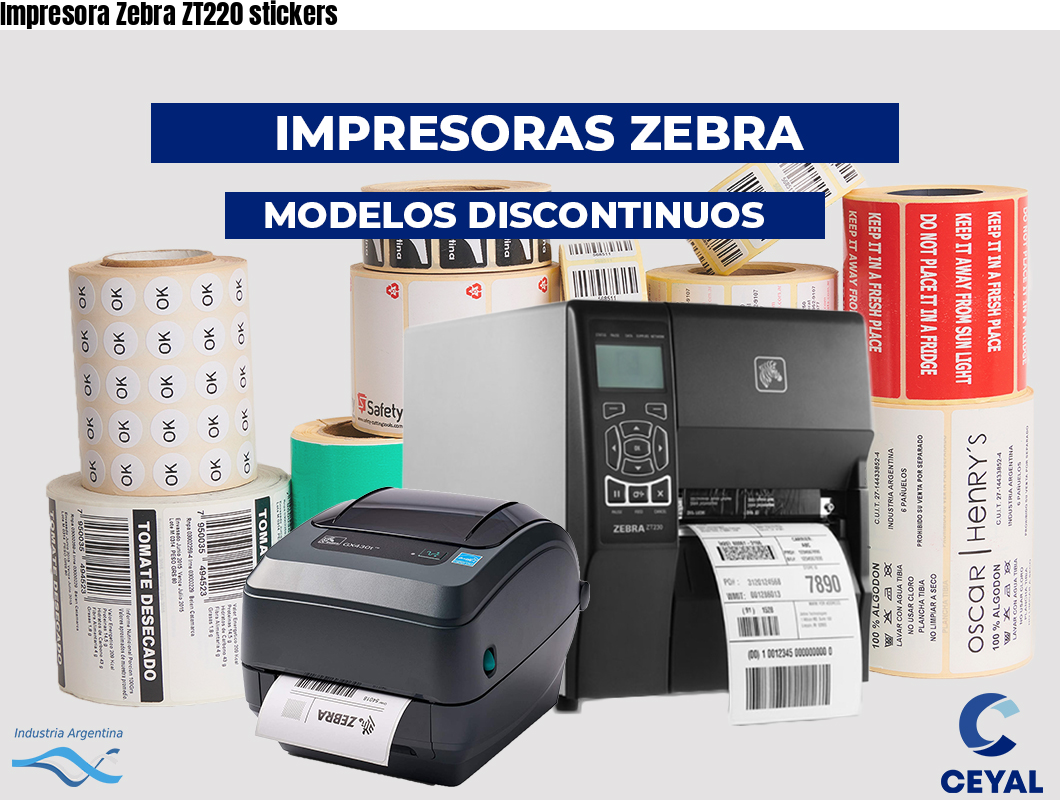 Impresora Zebra ZT220 stickers - Etiquetas Frontal