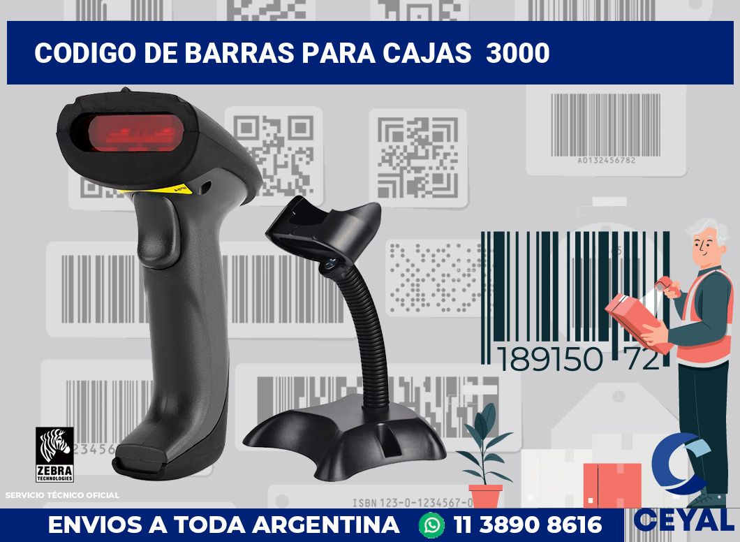 codigo de barras para cajas 3000 - Etiquetas Frontal