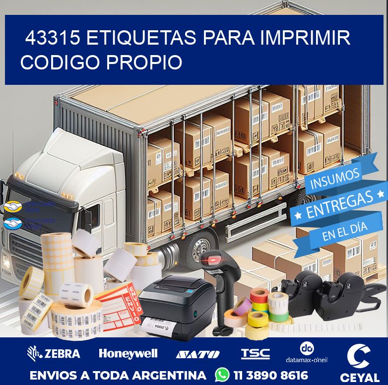 43315 ETIQUETAS PARA IMPRIMIR CODIGO PROPIO - Etiquetas Frontal